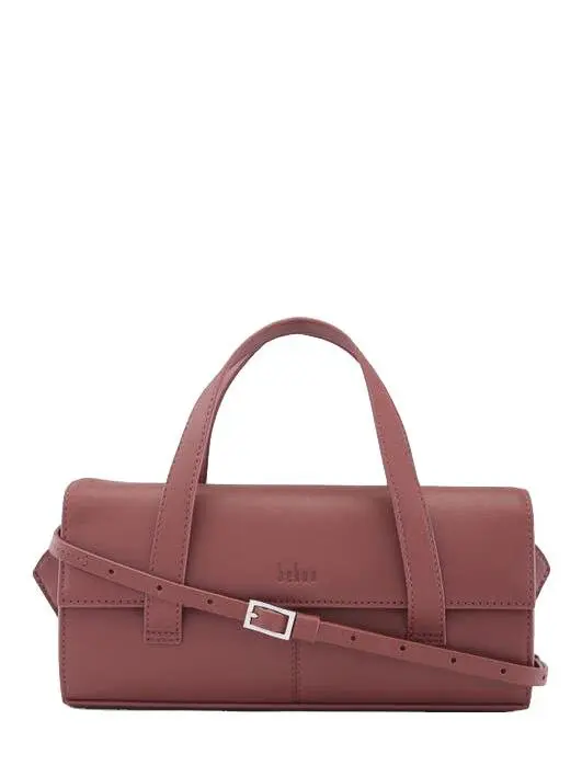 BEHNO Michelle Pebble Leather Shoulder Bag - Brick