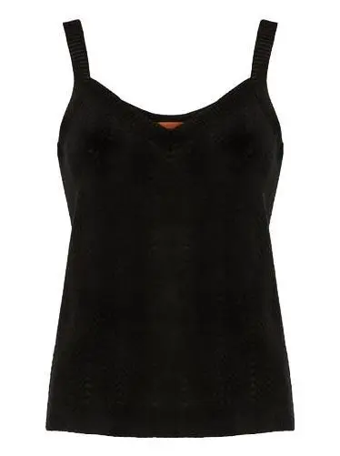 Missoni Sleeveless Zigzag Knit Top - Black