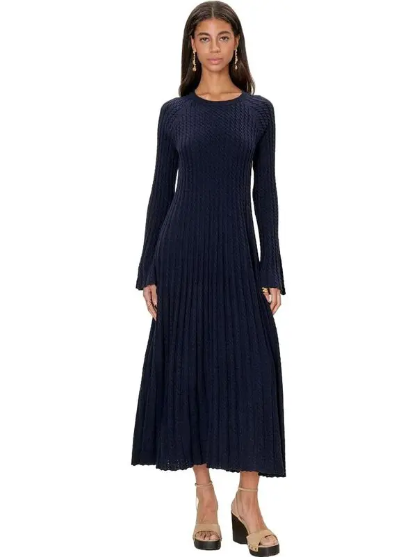 Rebecca Taylor Ella Sweater Midi Dress - Navy