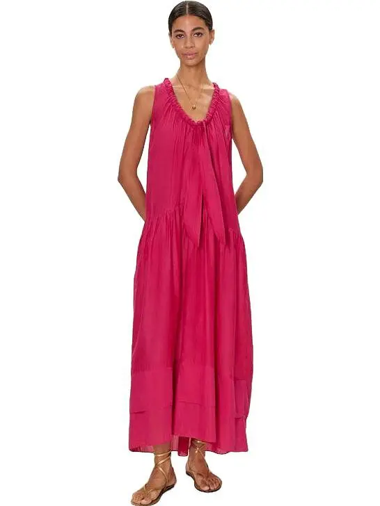 Rebecca Taylor Lilou Sleeveless Maxi Dress - Fuchsia