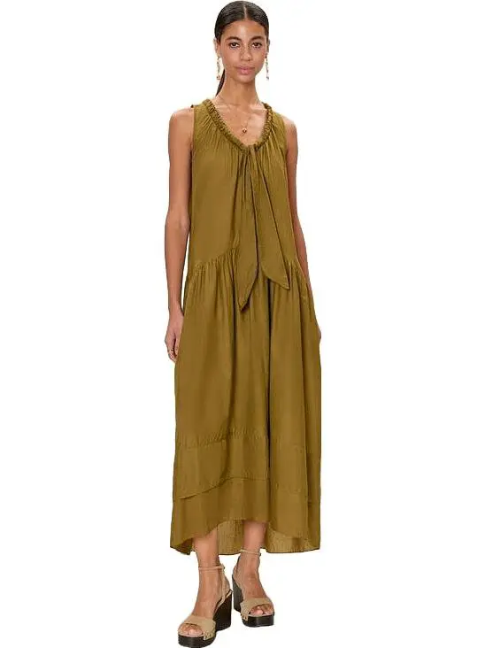 Rebecca Taylor Lilou Sleeveless Maxi Dress - Leaf Green