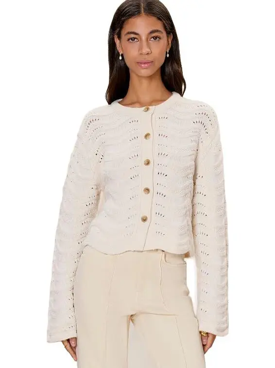 Rebecca Taylor Rem Knit Cardigan - Ivory
