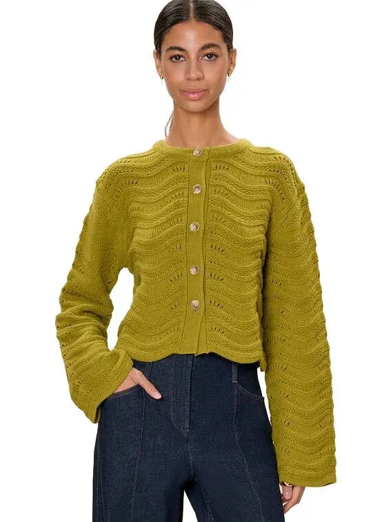 Rebecca Taylor Rem Knit Cardigan - Pear Green