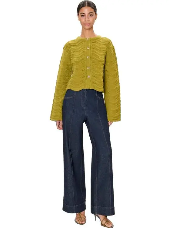 Rebecca Taylor Rem Knit Cardigan - Pear Green
