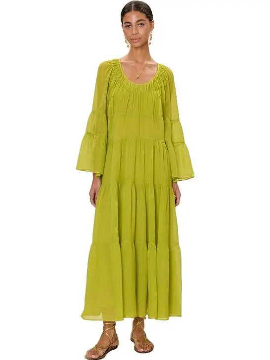 Rebecca Taylor Skye Tiered Dress - Pear Green
