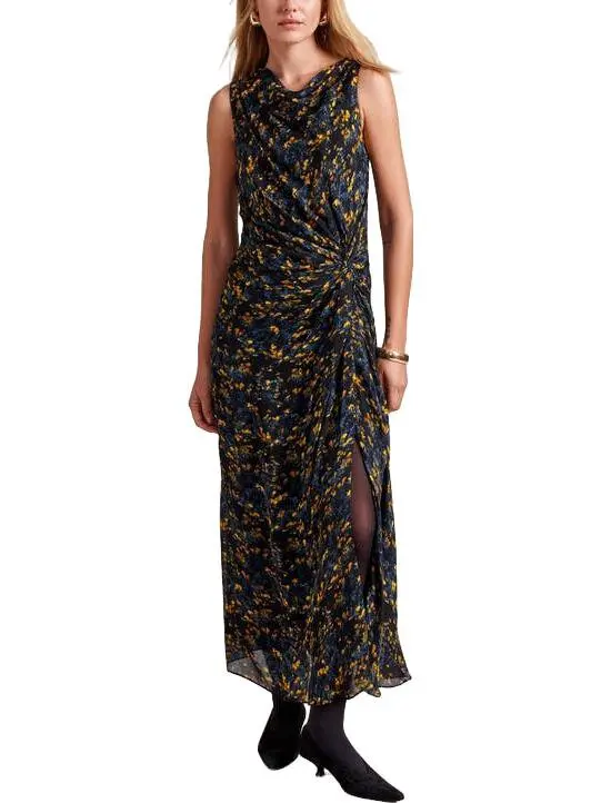 LA LIGNE Michaela Printed Silk Dress - Yellow Flower Fields