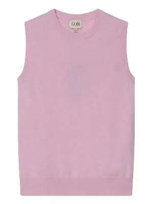 Gobi Cashmere Timeless Crewneck Vest - Almond Blossom