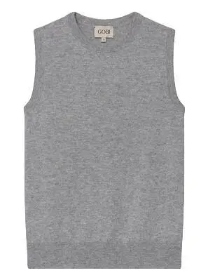 Gobi Cashmere Timeless Crewneck Vest - Dawn Blue