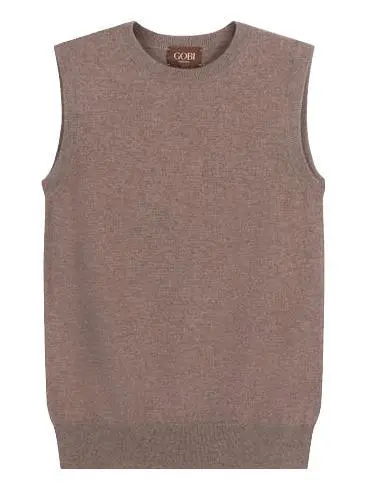 Gobi Cashmere Timeless Crewneck Vest - Taupe