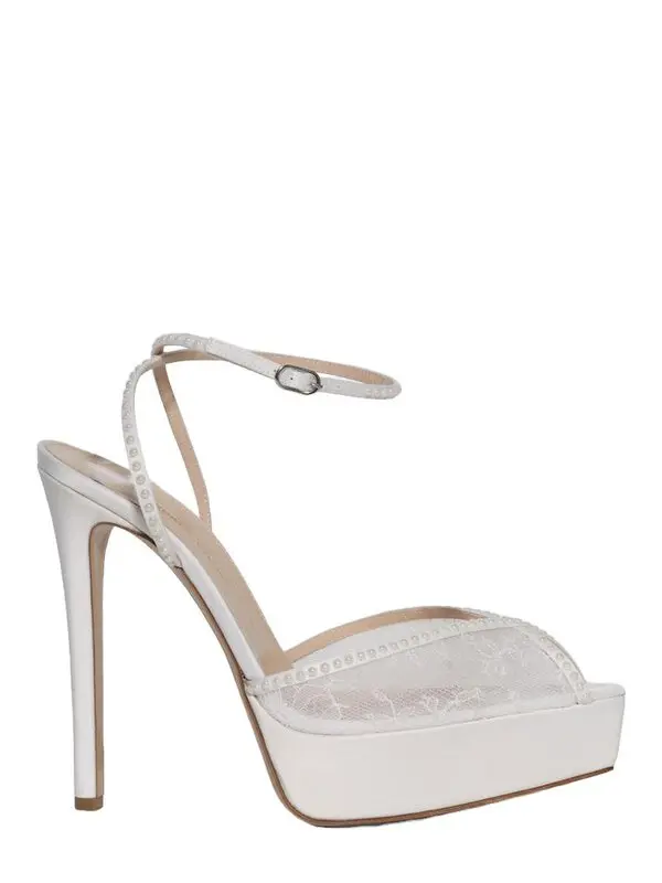ANDREA WAZEN Katy Lace Platform 140 - White