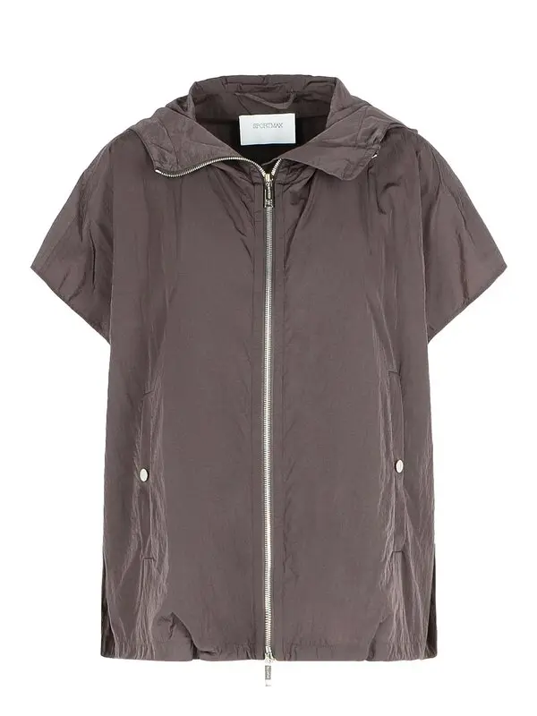 Sportmax Oversized Taffeta Trench Coat With Zip Vest - Brown