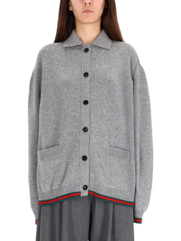 Gucci Wool And Cashmere Cardigan - Grey