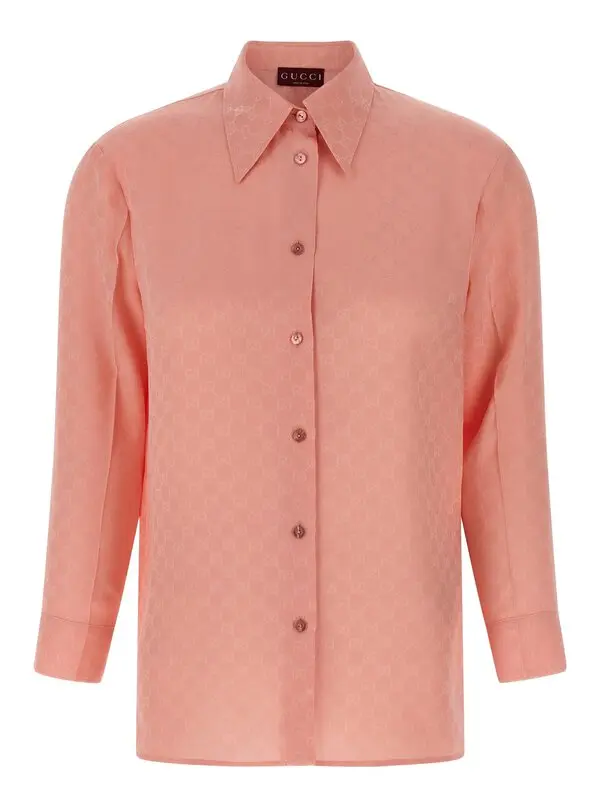 Gucci Gg Silk Shirt - Pink