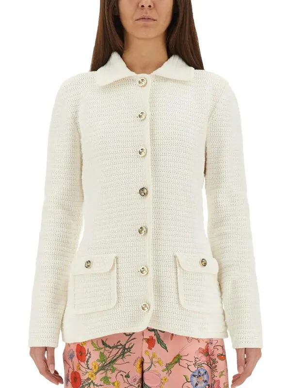 Gucci Fine Cotton Cardigan - White