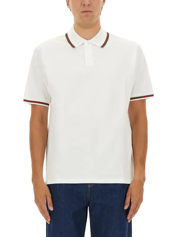 Gucci Embroidered Polo Shirt - White