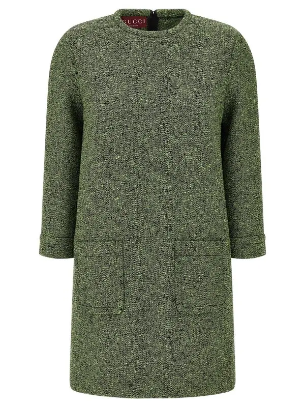 Gucci Mouliné Mini Dress - Green