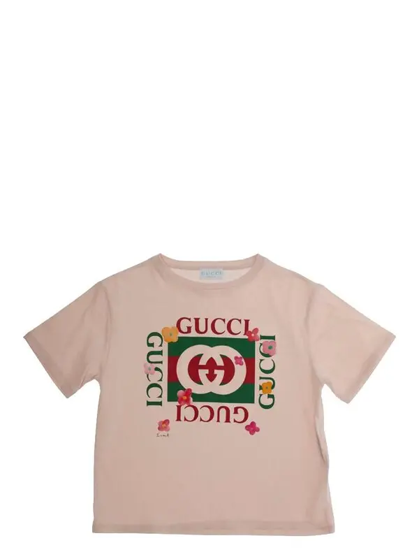 Gucci Floral Logo T-shirt - Pink