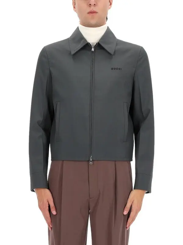 Gucci Regular Fit Zip-up Jacket - Grey