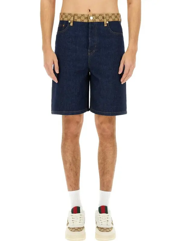 Gucci Denim Bermuda Shorts - Blue