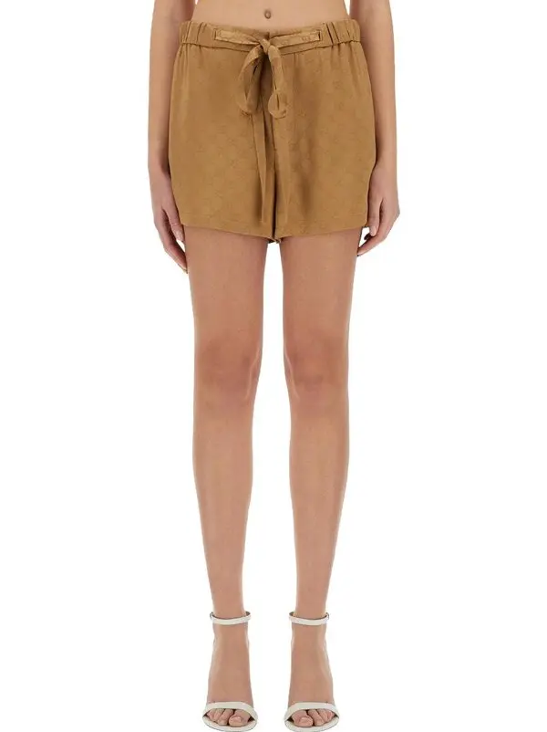 Gucci Satin Gg Shorts - Beige