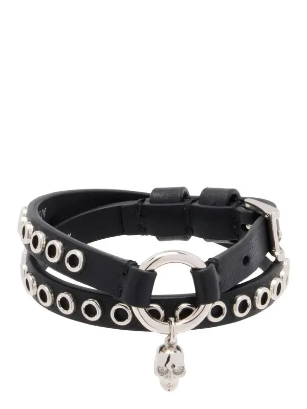 Alexander McQueen Calf Leather Bracelet - Black