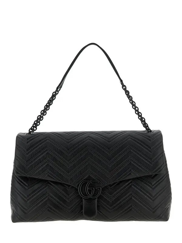 Gucci Gg Marmont Maxi Shoulder Bag - Black