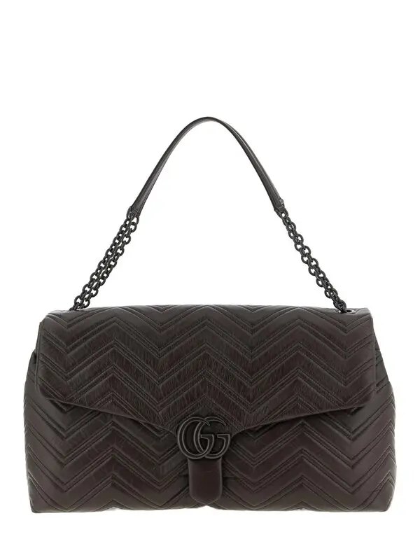 Gucci Gg Marmont Large Shoulder Bag - Brown
