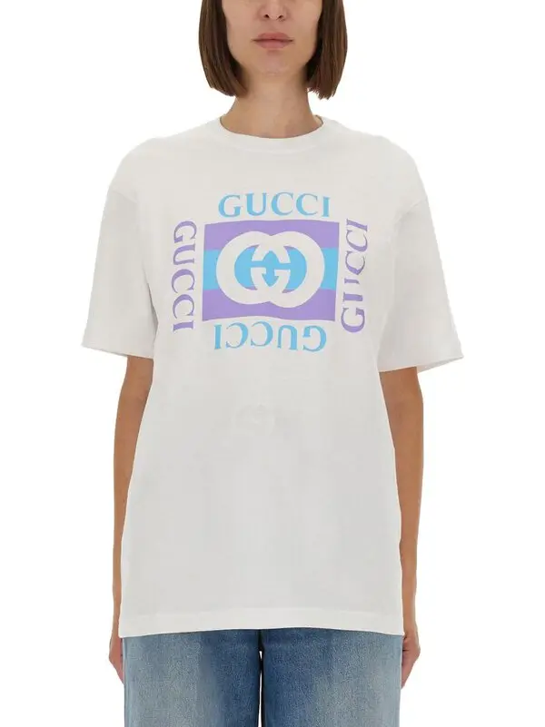 Gucci Printed Cotton T-shirt - White