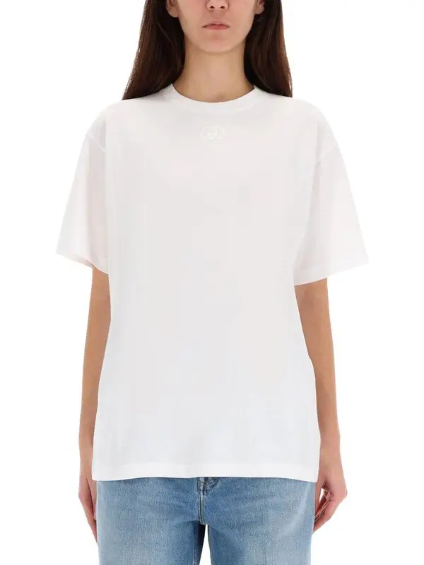Gucci T-shirt With Logo Embroidery - White