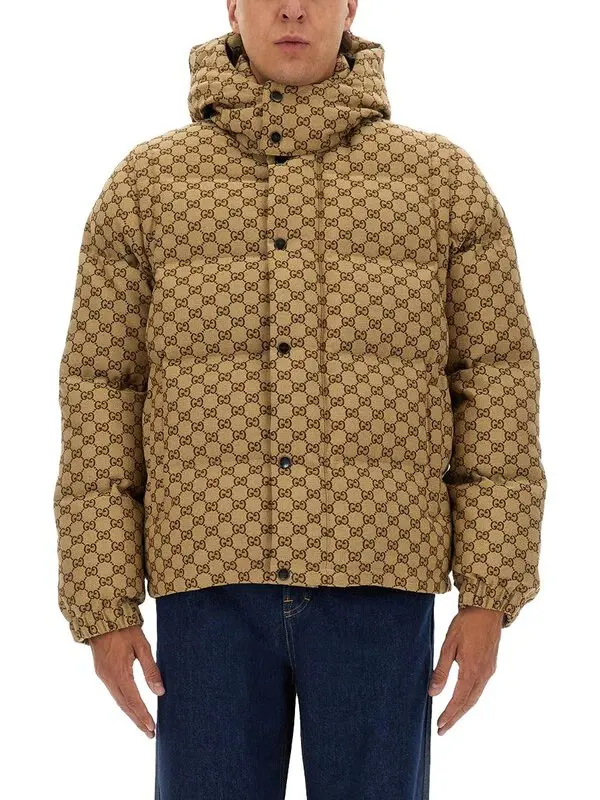 Gucci Gg Down Jacket - Beige
