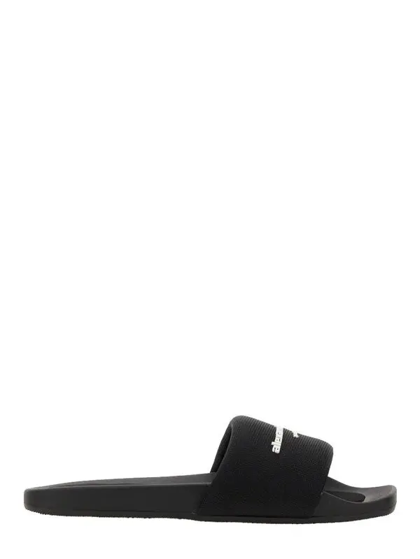 Alexander Wang Nylon 'aw' Sandal - Black