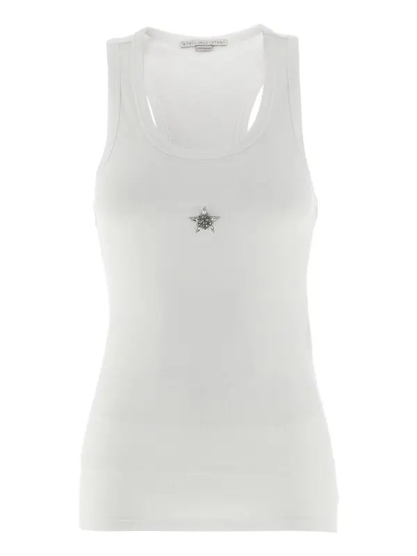 Stella McCartney Crystal Star Cotton Top - White