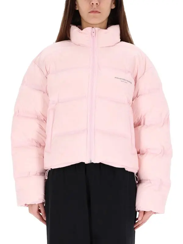 Alexander Wang Cropped Jacket With Logo - Pink