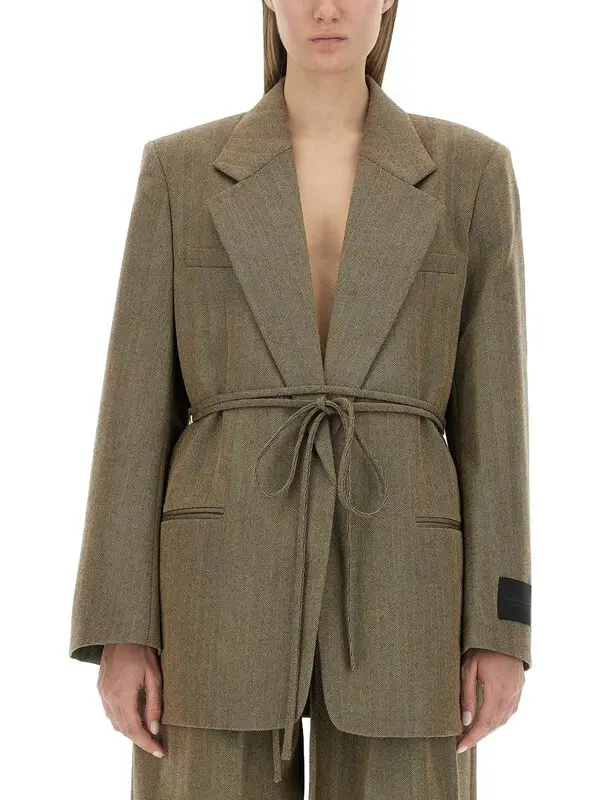 Alexander Wang Oversized Wool Blend Jacket - Brown
