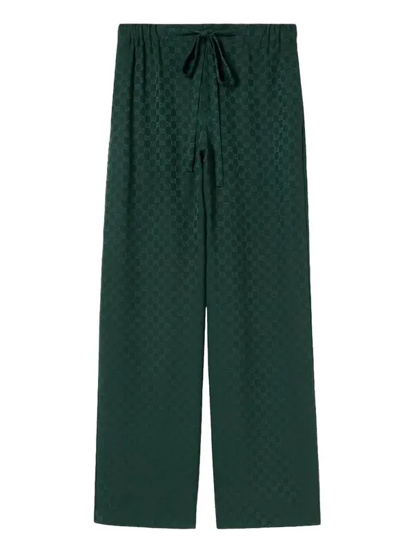 Gucci Gg Jacquard Pants - Green