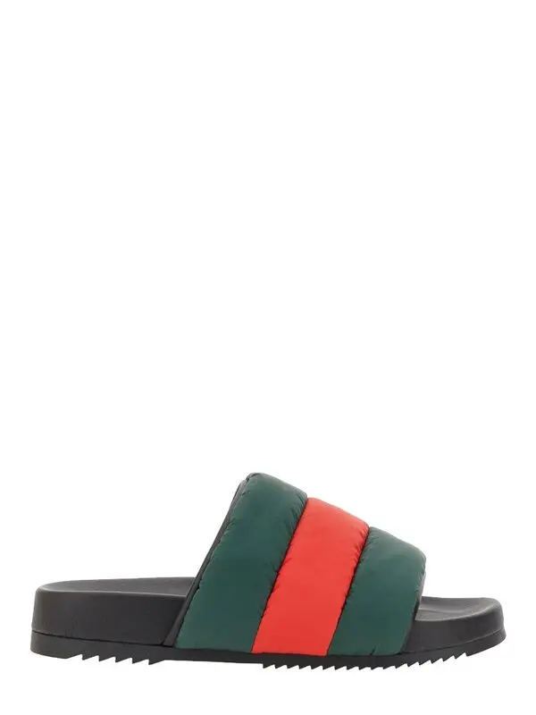 Gucci Slider Sandal With Web Ribbon - Black
