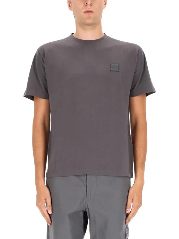 Stone Island T Shirt With Logo - Grey