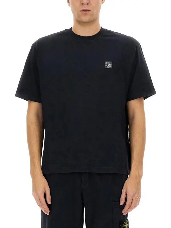 Stone Island T Shirt With Logo - Blue