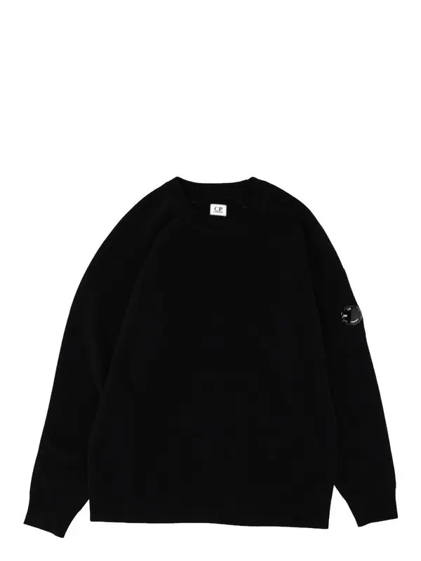 C.P. COMPANY Regular Fit Wool Sweater - Black
