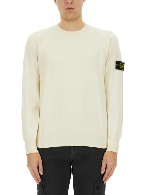 Stone Island Jersey With Logo - White
