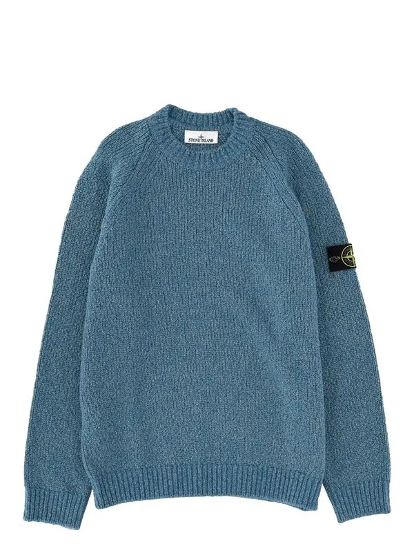 Stone Island Loose Fit Wool-blend Sweater - Azure