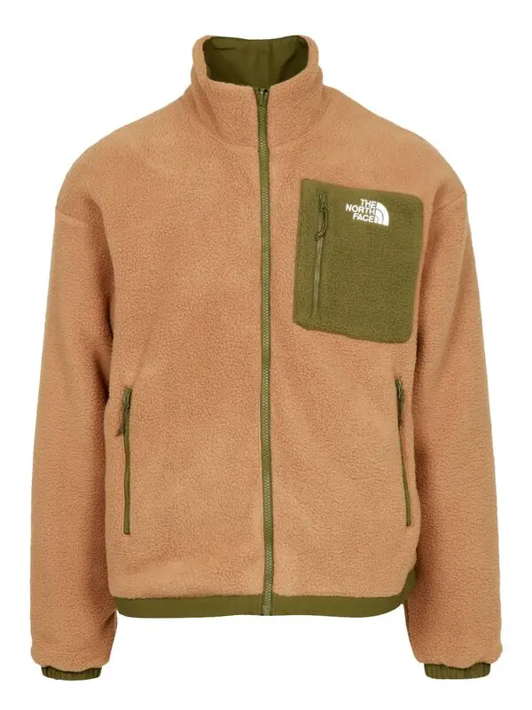 The North Face Reversible Fleece Jacket - Camel+green
