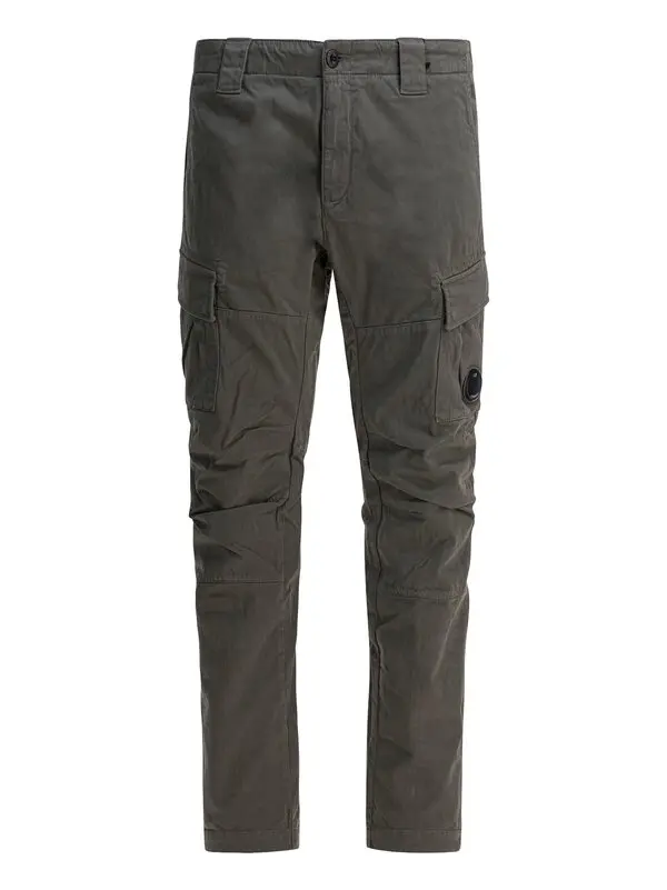 C.P. COMPANY Frosted Stretch Cotton Satin Cargo Pants - Grey