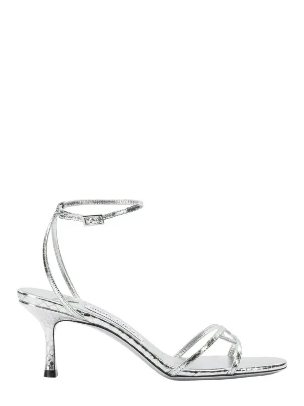 JIMMY CHOO Leo 100mm Heeled Sandals - Silver
