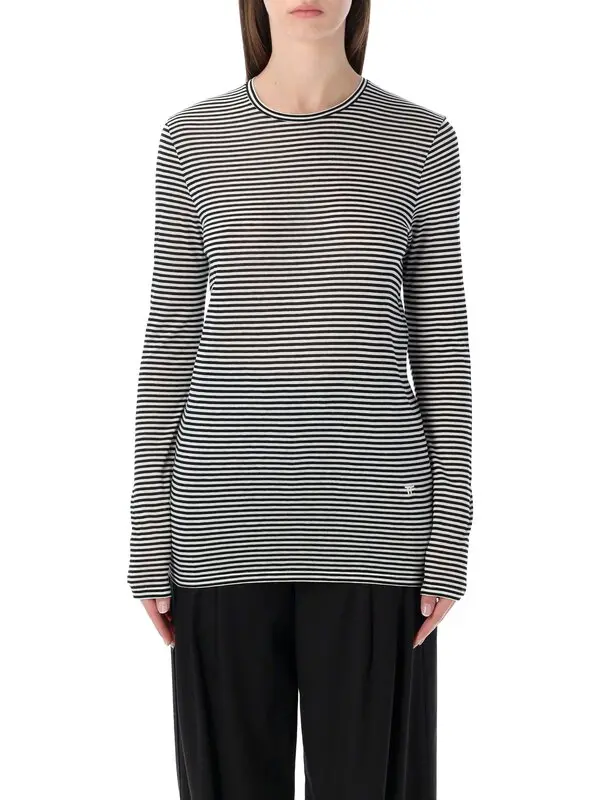 TOM FORD Striped Long-sleeve Top - Black White Stripes