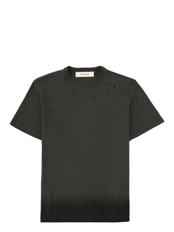 GOLDEN GOOSE Logo Print T Shirt - Charcoal