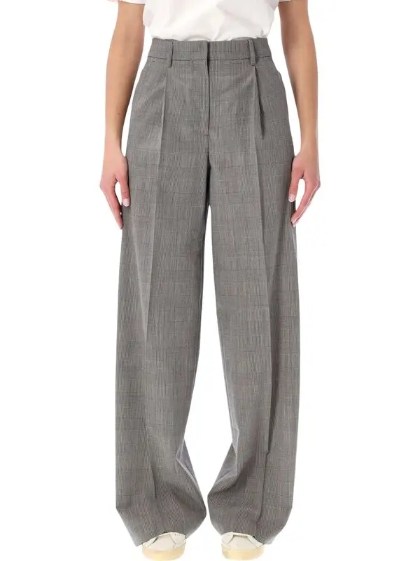 GOLDEN GOOSE Prince Of Wales Check Trousers - Grey Shades