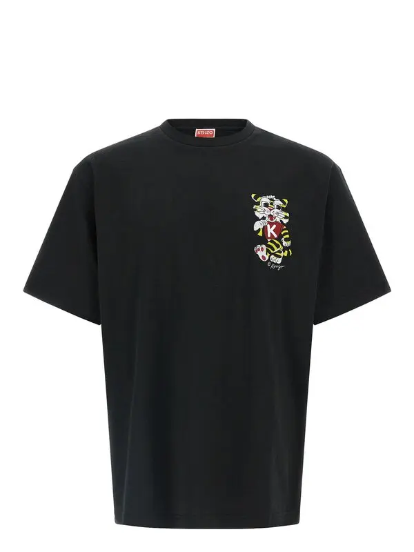 Kenzo Wild Tiger Embroidered' T Shirt - Black