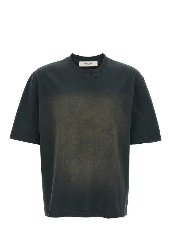 GOLDEN GOOSE Used Dyed Cotton T Shirt - Black