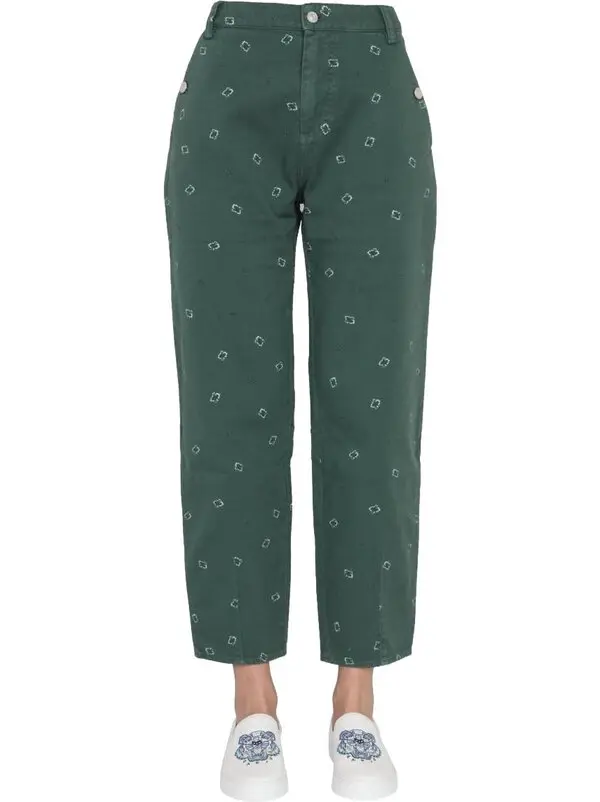 Kenzo Paisley Patterned Pants - Green